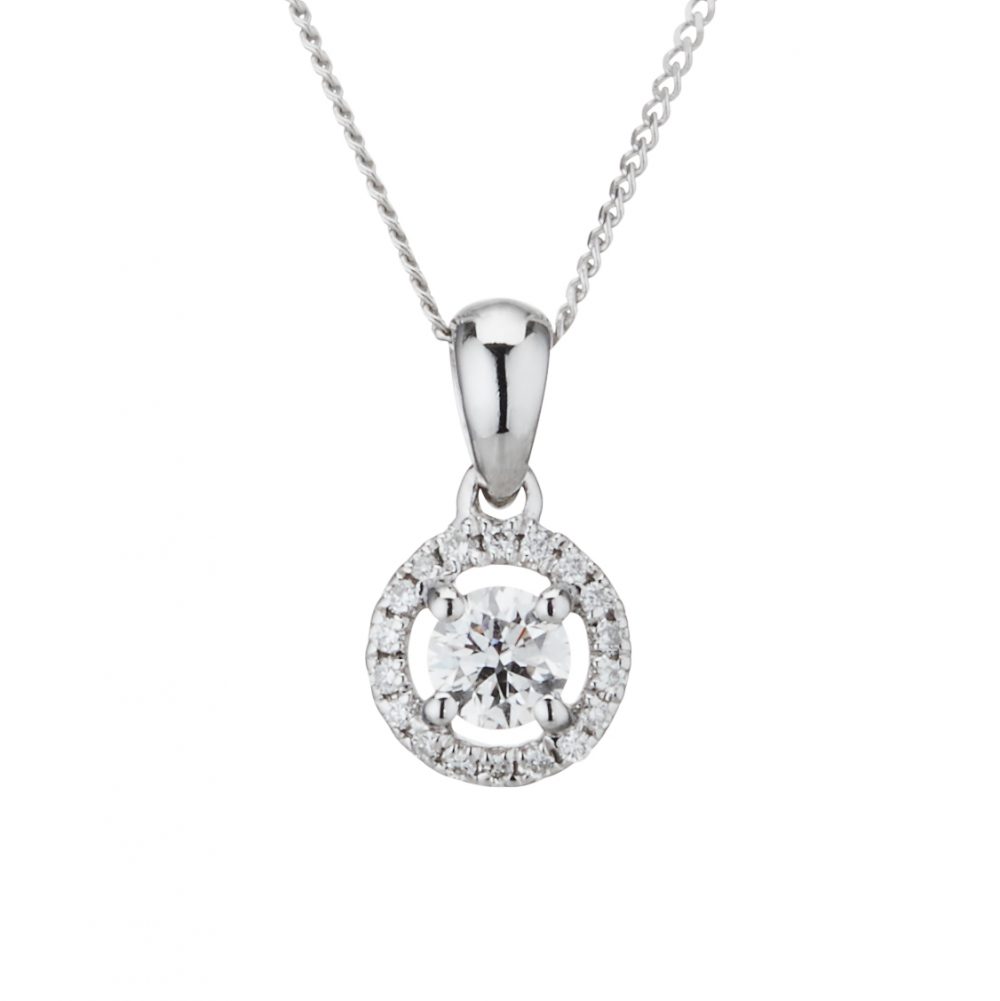 Anna Round Classic diamond pendant | The Diamond Ring Company