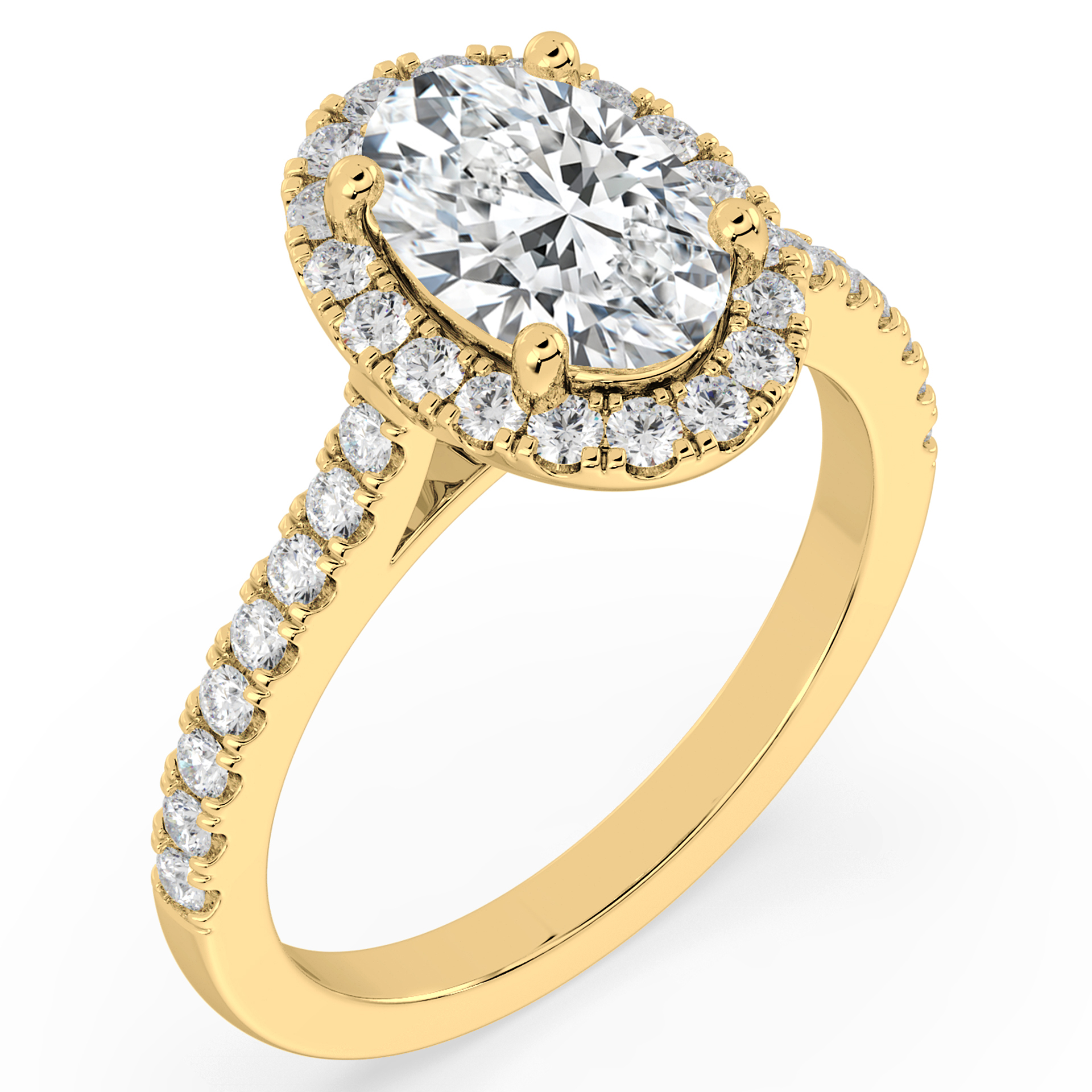 1.50ct Colour J SI2 Classic Oval Cut Halo Engagement Ring